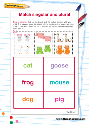 Match singular and plural | Teaching Resources