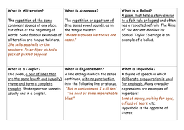 Quiz Quiz Trade Cards on Poetry Techniques. | Teaching Resources
