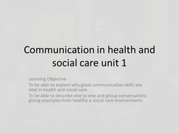 Communication in health and social care | Teaching Resources