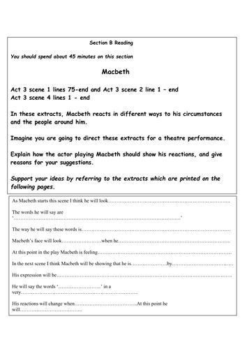 Macbeth - Essay Title and Differentiation | Teaching Resources