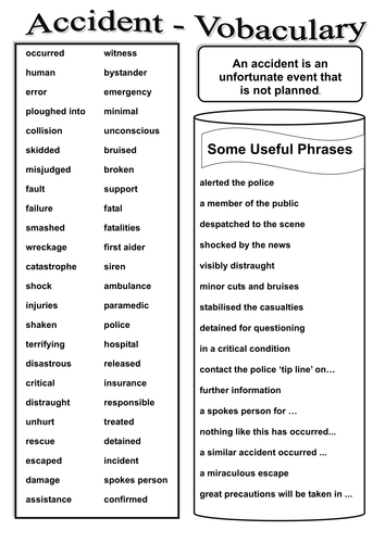 Newspaper Report -The Accident by imwells - Teaching Resources - TES