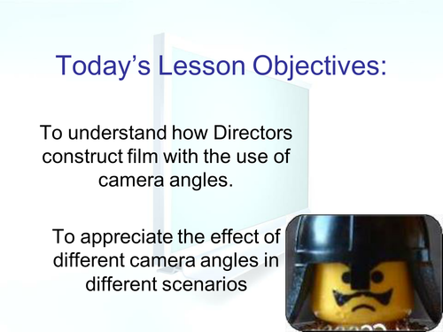 Full lesson PP camera Angles & Worksheet | Teaching Resources