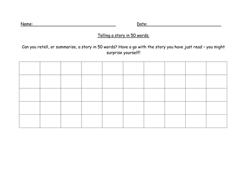50-Word Story Telling | Teaching Resources
