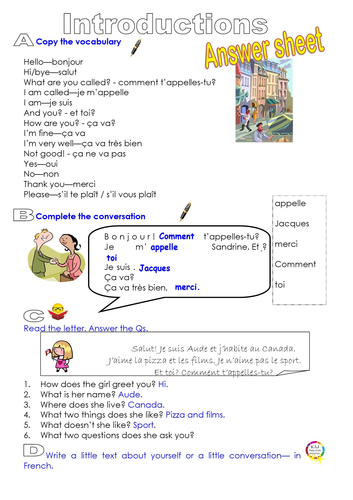 Introductions in French | Teaching Resources