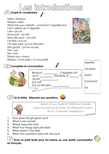 Introductions in French | Teaching Resources
