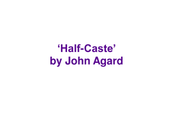 Half-Caste | Teaching Resources