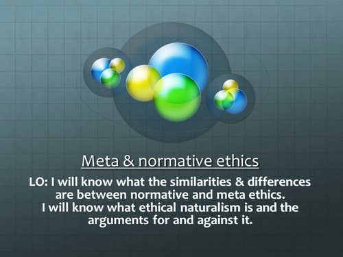 Meta Ethics 1st half of SOW | Teaching Resources