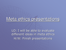 2nd half of Meta Ethics SOW | Teaching Resources
