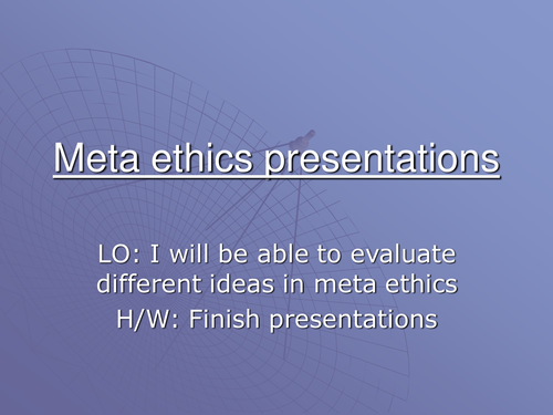 2nd half of Meta Ethics SOW | Teaching Resources