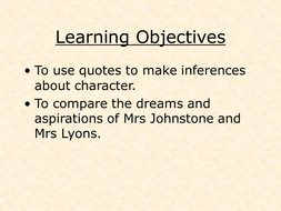 Blood Brothers - Lesson On Mrs Lyons | Teaching Resources