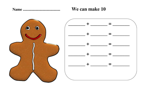 Gingerbread man number activities | Teaching Resources