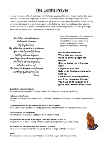 The Lord's Prayer | Teaching Resources