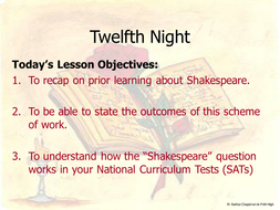 Twelfth Night SOW KS3 Full Lesson Powerpoint | Teaching Resources