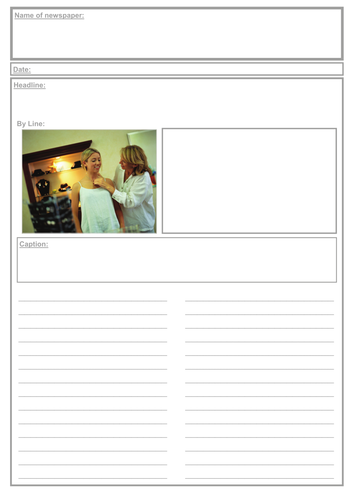 Newspaper Report - The Jewellery Store Robbery | Teaching Resources