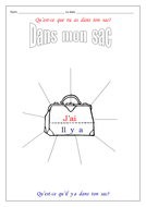 Dans mon sac j'ai.../dans mon sac il y a.... | Teaching Resources
