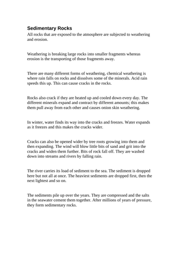 Active reading sheets on earth structure and rocks | Teaching Resources