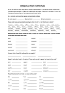 FRENCH IRREGULAR PAST PARTICIPLES | Teaching Resources