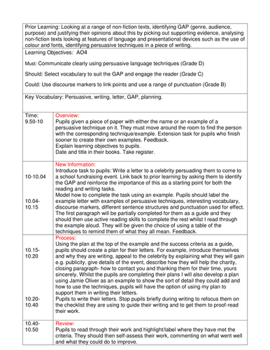 Writing to Persuade- Celebrity Letter | Teaching Resources