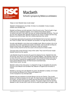 Macbeth Schools' Synopsis | Teaching Resources