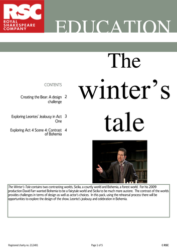 The Winter's Tale (2009) Teacher Pack | Teaching Resources