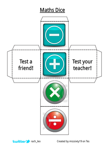 Maths Game Dice - Starter/Plenary Use | Teaching Resources