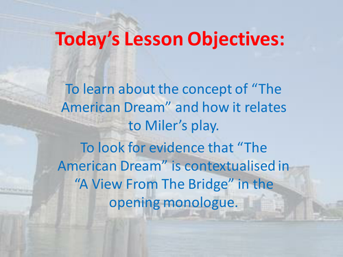 A View From A Bridge - Full Lesson PP 2 | Teaching Resources