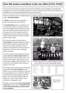 The impact of WWI on women | Teaching Resources