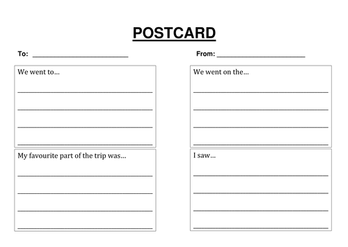 Postcard Writing | Teaching Resources