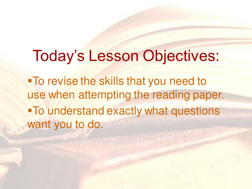 Full Lesson Powerpoint - Reading Skills | Teaching Resources