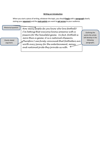 Writing an Intro | Teaching Resources
