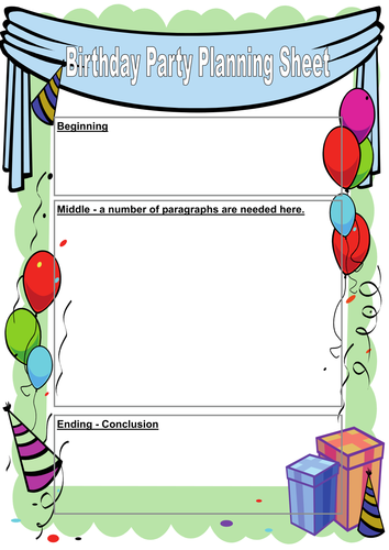 Story Writing - The Birthday Party | Teaching Resources