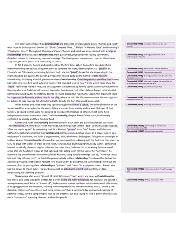 Romeo and Juliet vs Poetry WJEC Model Essay | Teaching Resources