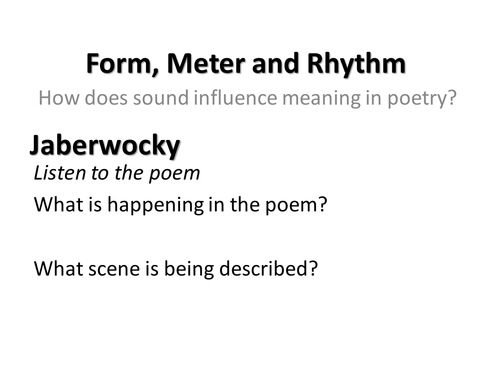 Rhythm, Meter, Form in Poetry | Teaching Resources