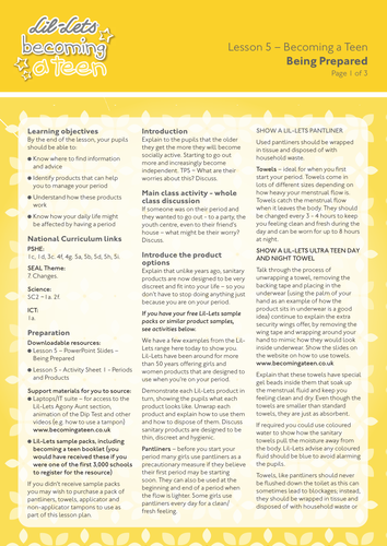 Becoming a Teen: Being Prepared | Teaching Resources