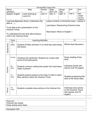 A Xmas Carol Lesson 4 Guide | Teaching Resources