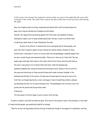 creative writing for year 7-lesson 6 | Teaching Resources