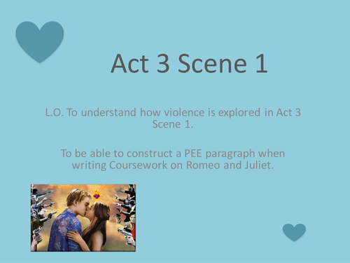 Romeo and Juliet: Act 3 Scene 1: Theme of Violence | Teaching Resources