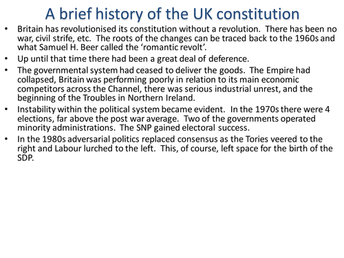A brief history of the UK constitution | Teaching Resources