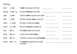 sh spellings | Teaching Resources