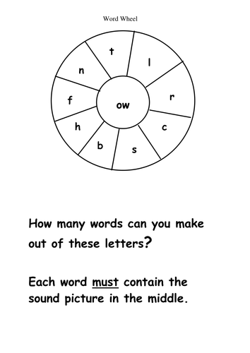 ow word wheel | Teaching Resources