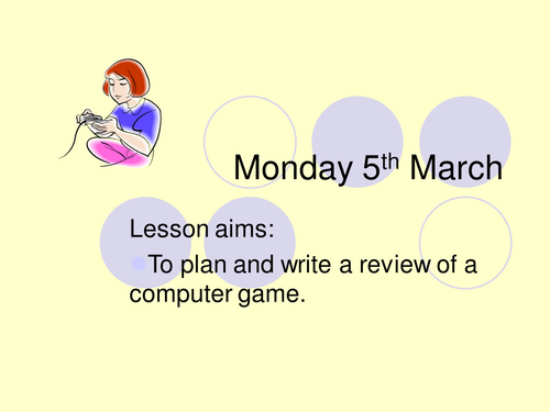 Computer Game Review Writing Lesson PP | Teaching Resources