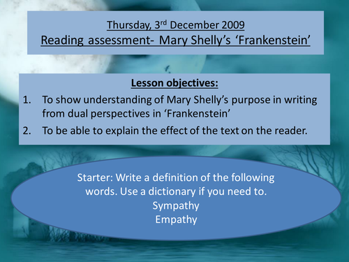 Frankenstein - Reading Assessment for key Stage 3 | Teaching Resources