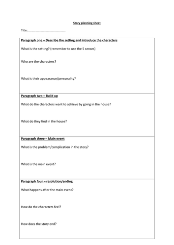 Story Planning | Teaching Resources