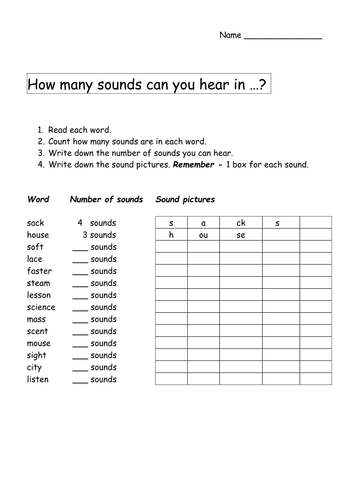 S words - how many sounds | Teaching Resources