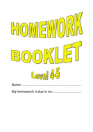 Homework Booklet Year 7 Level 4-5 | Teaching Resources