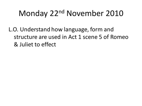 Iambic Pentameter and Sonnet Act 1 Scene 5 R&J | Teaching Resources