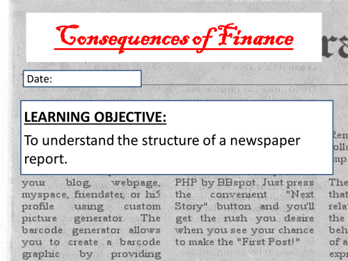 NewsPaper Reporting - Full lesson PP | Teaching Resources