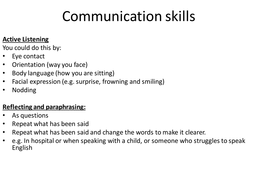 BTEC - Childcare - Communication Skills | Teaching Resources