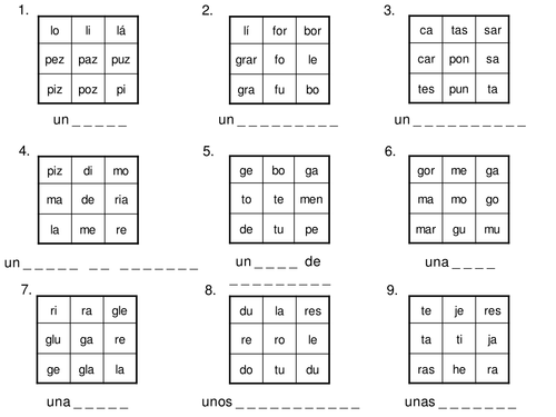 Pencil cases simplified syllable squares spelling | Teaching Resources