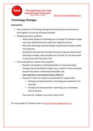 Technology Changes | Teaching Resources